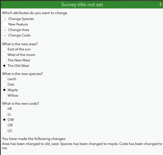 Solved: Create a Summary of Several Select_One Questions - Esri Community