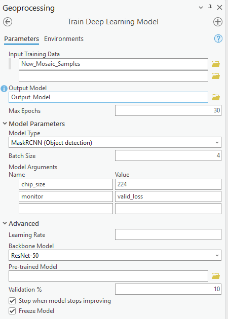 Solved: Error when training deep learning model - Esri Community