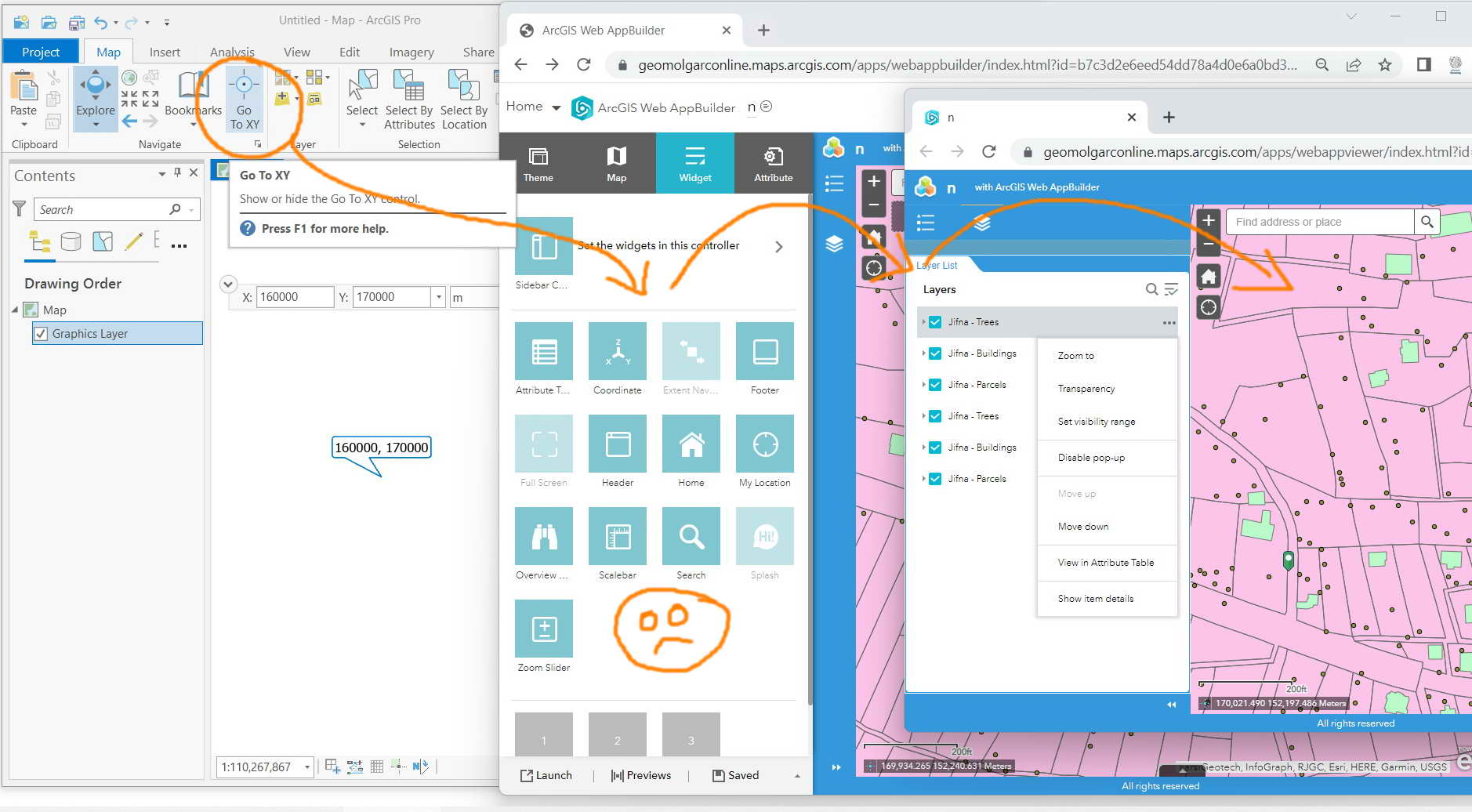 WAB 2.25\AGOL 10.2: How to add “Find XY” tool? - Esri Community