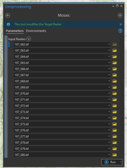 Solved Mosaic Raster To Create Tile Package For Offline U Esri Community