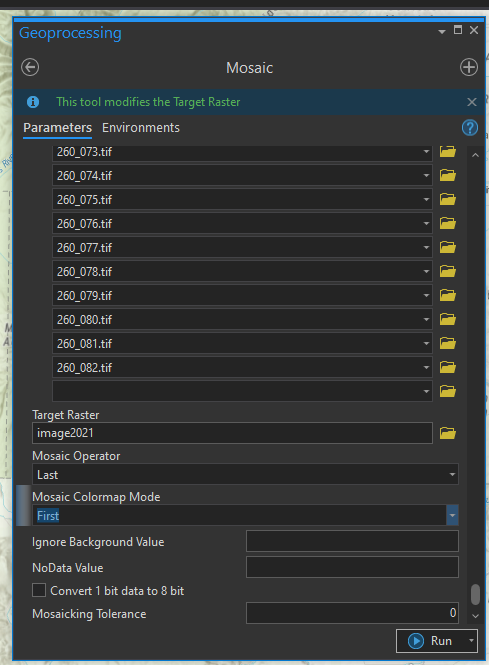 Solved Mosaic Raster To Create Tile Package For Offline U Esri Community