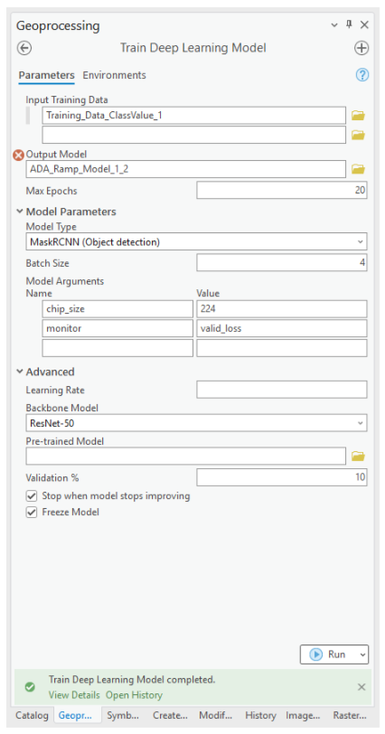 Solved: Error when training deep learning model - Esri Community