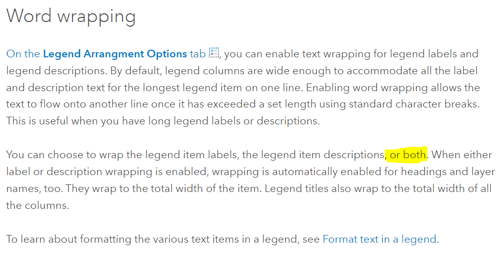 Set word wrapping on legend when using both labels... - Esri Community