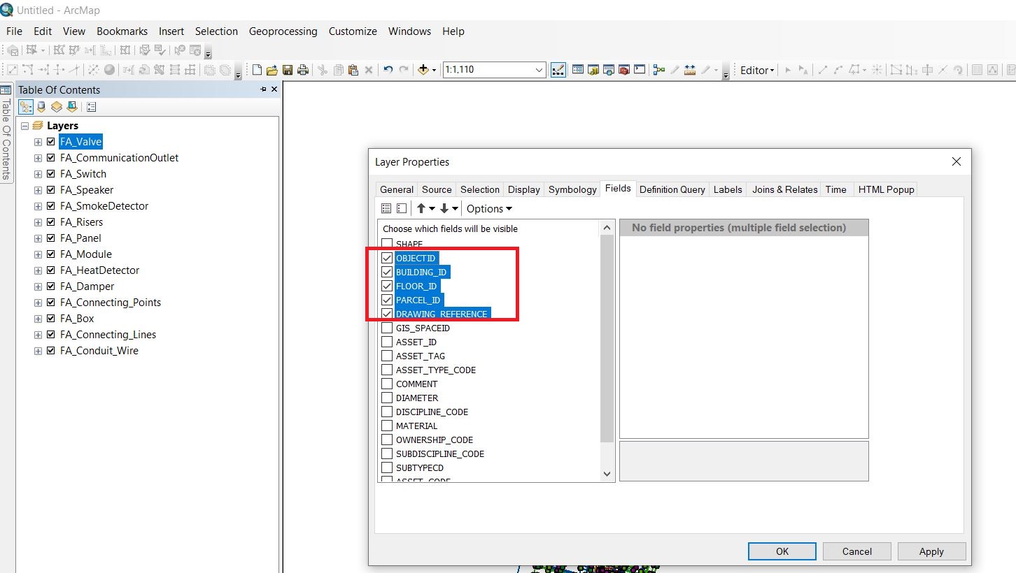 How to turn on selected fields at a time for all f... - Esri Community