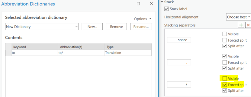 Label stacking separators - can we use a word? - Esri Community