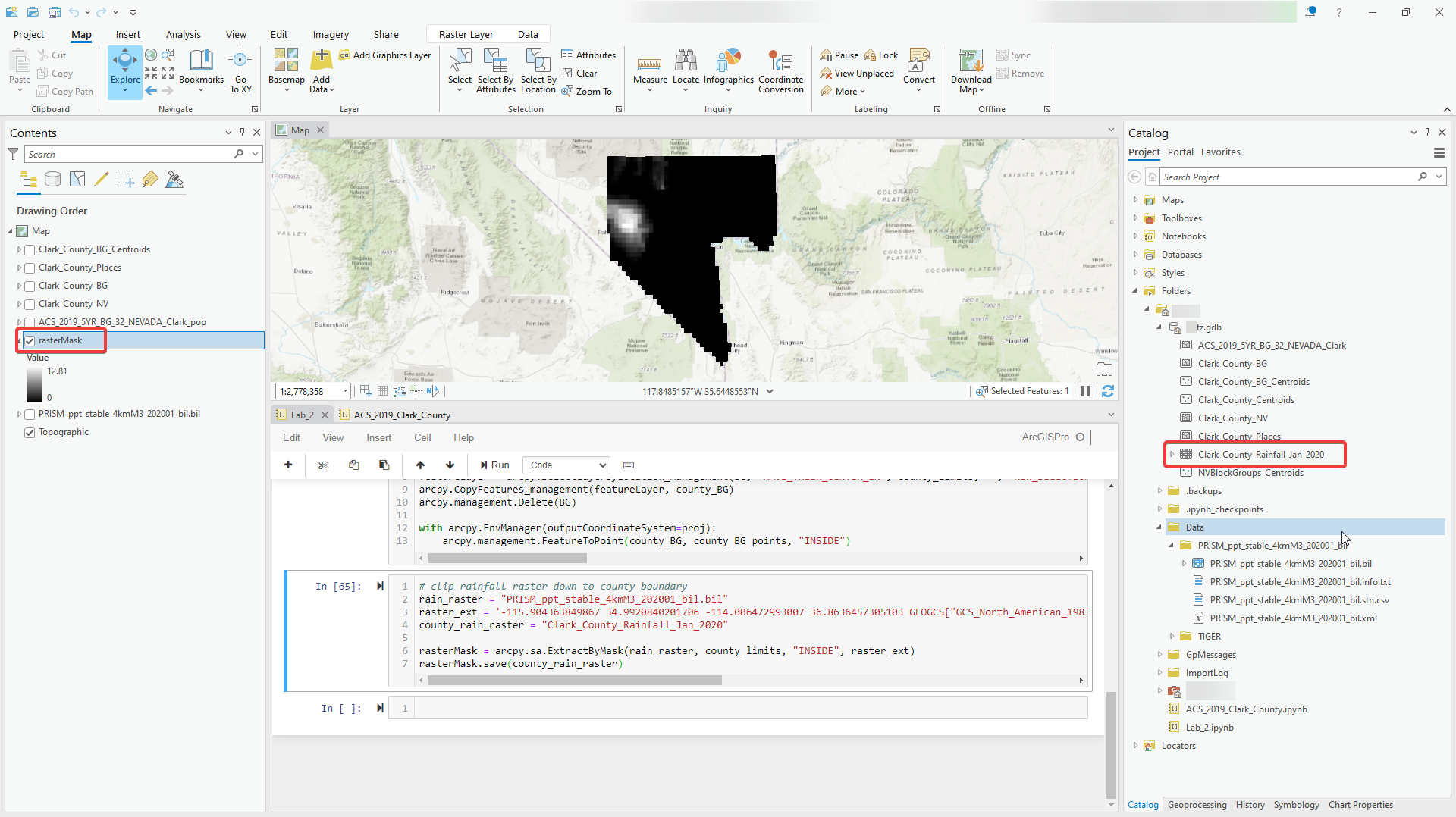 Raster output from ExtractByMask using Python is n... - Esri Community