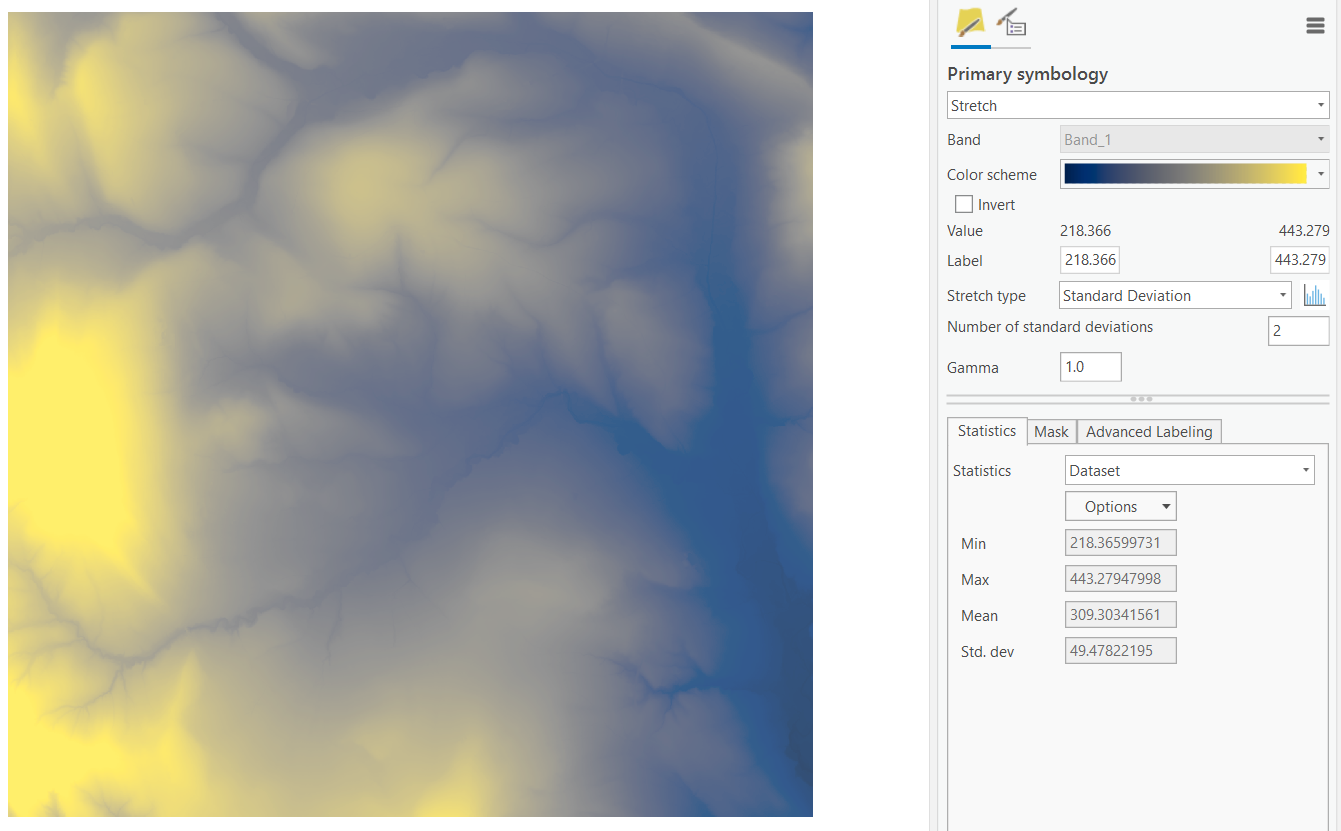 Shaded Relief symbology in Cividis showing incorre... - Esri Community