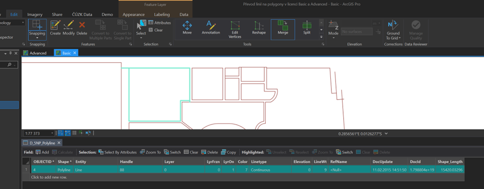Převedení linií na polygony - ukázka nad CAD soubo... - Esri Community