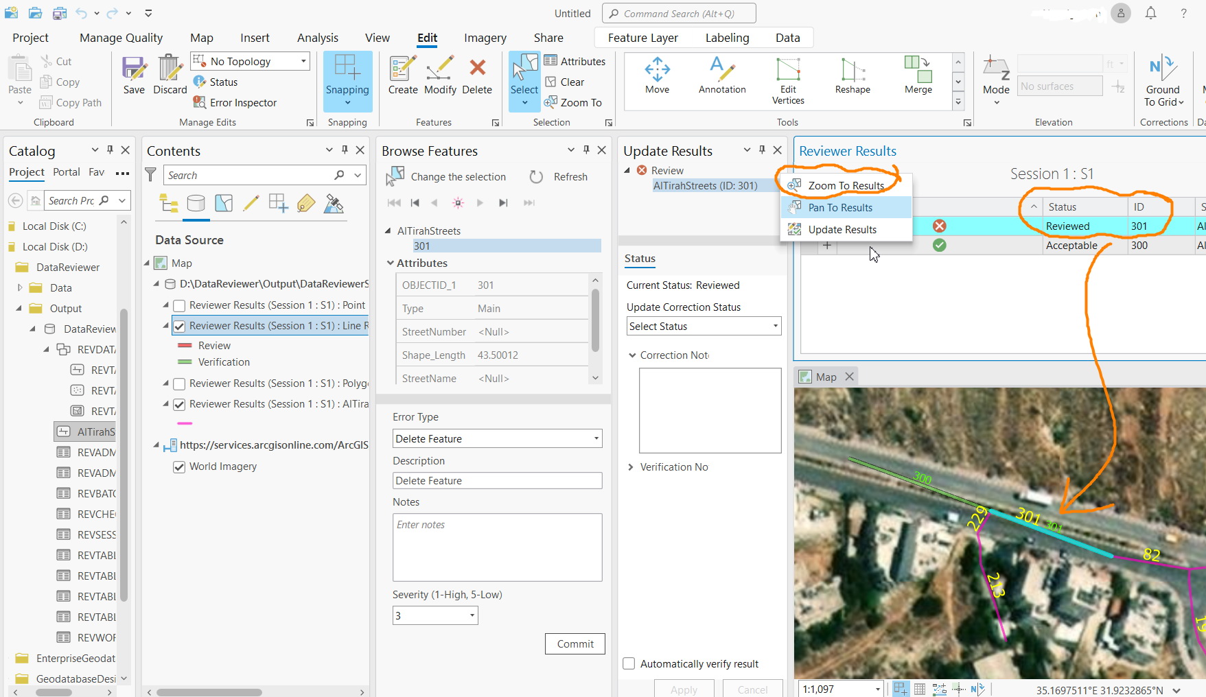 Solved: ArcGIS Pro 3.0.1: A record in the reviewer results... - Esri Community
