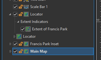 Place layout elements beneath extent indicator - Esri Community