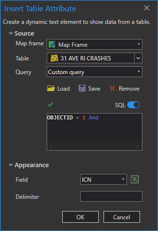 Resize 'Insert Table Attribute' (dynamic text) box - Esri Community