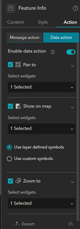 need to add an action to zoom to selected on the m... - Esri Community