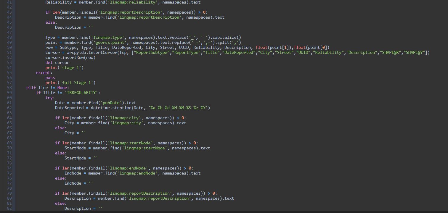 Python Script to ingest Waze data into ArcGIS Onli... - Esri Community