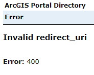 Solved: OAuth 2.0 Invalid Redirect URI - Esri Community