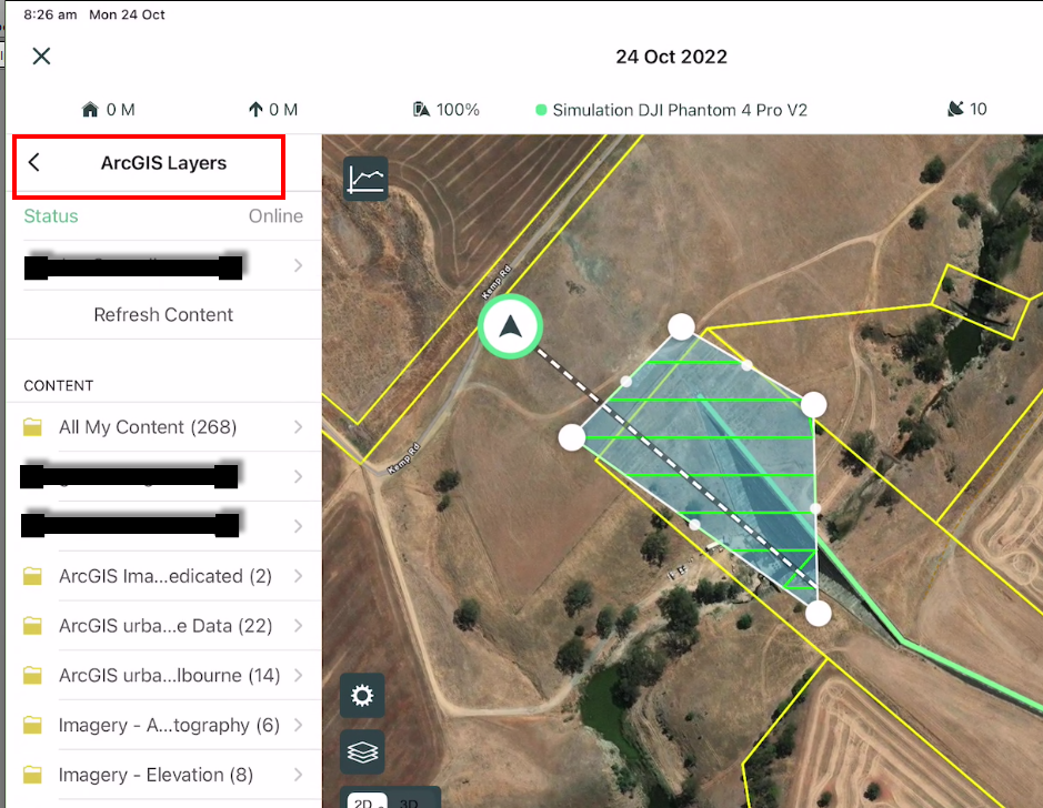 Display ArcGIS Online content on map during flight - Esri Community