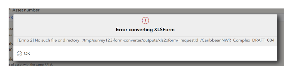 Error converting XLSForm [Errno 2] - Esri Community