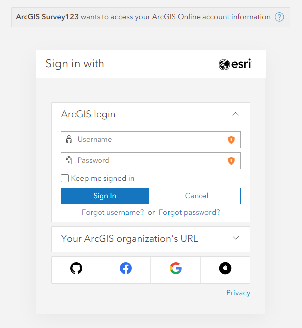 Solved: Survey published to Enterprise but asks for AGOL l... - Esri ...