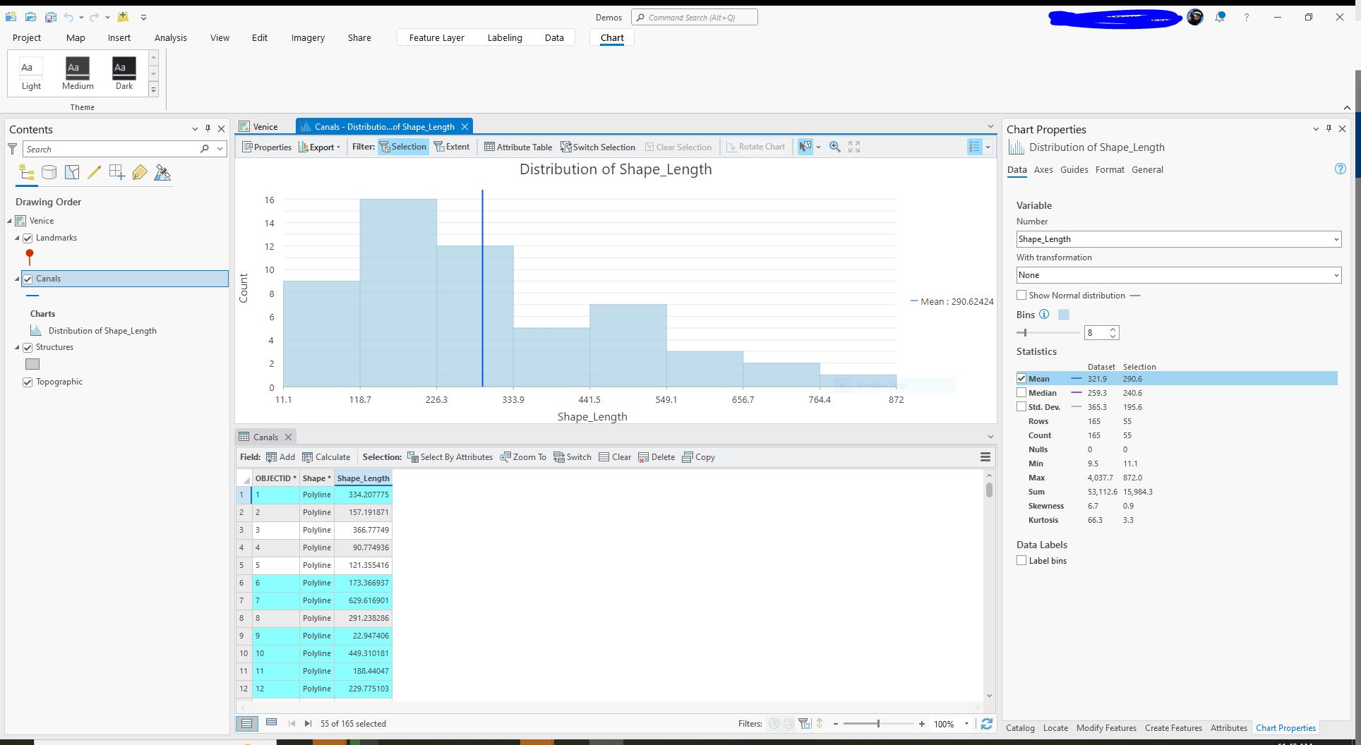 ArcPro not honoring selection for attribute statis... - Esri Community