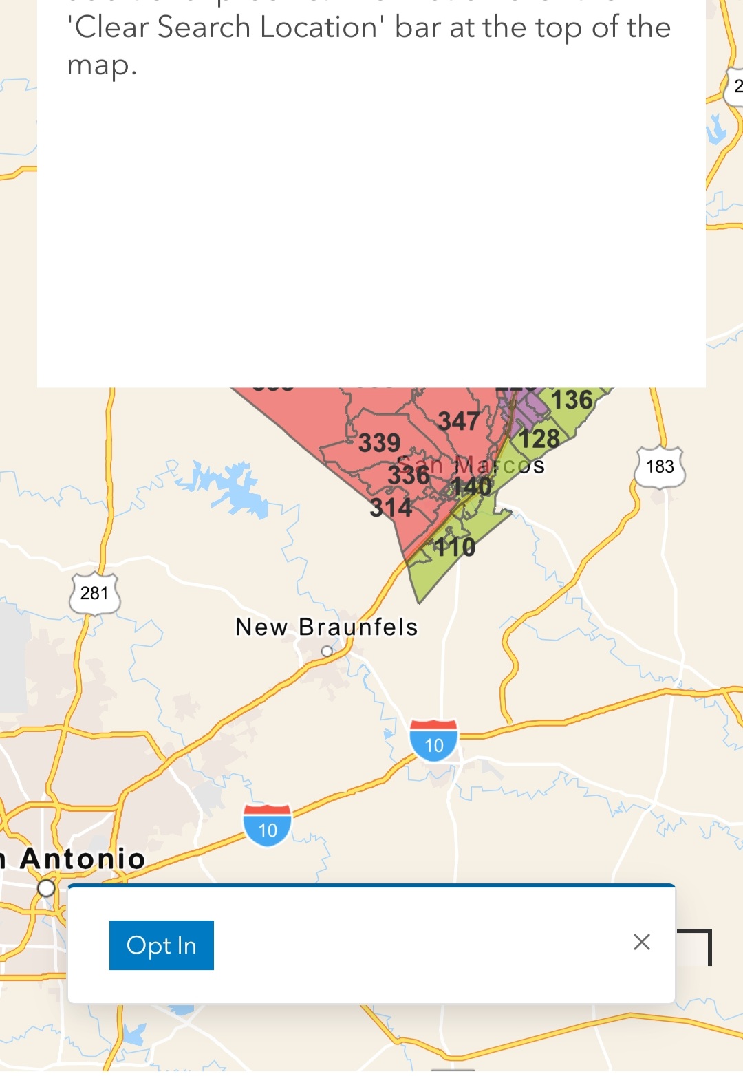 Solved: "opt in" message at the bottom of embedded map - Esri Community