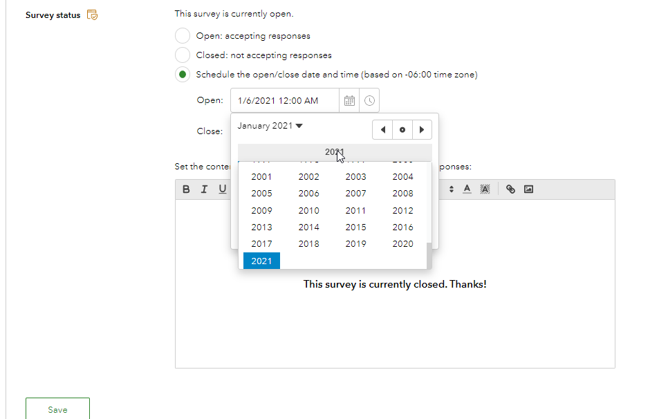 Solved: Survey123 Web schedule only allows me to schedule... - Esri Community