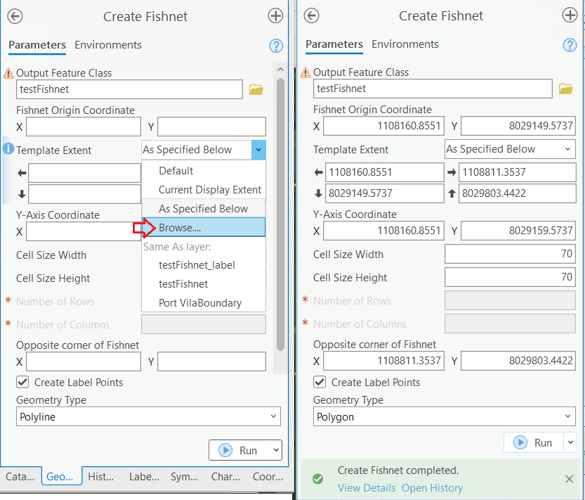 Solved: Problem with creating a Fishnet - Esri Community