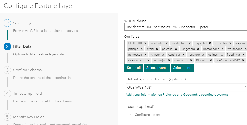 Solved: Filtering Feed Using Where Clause - Not Working - Esri Community