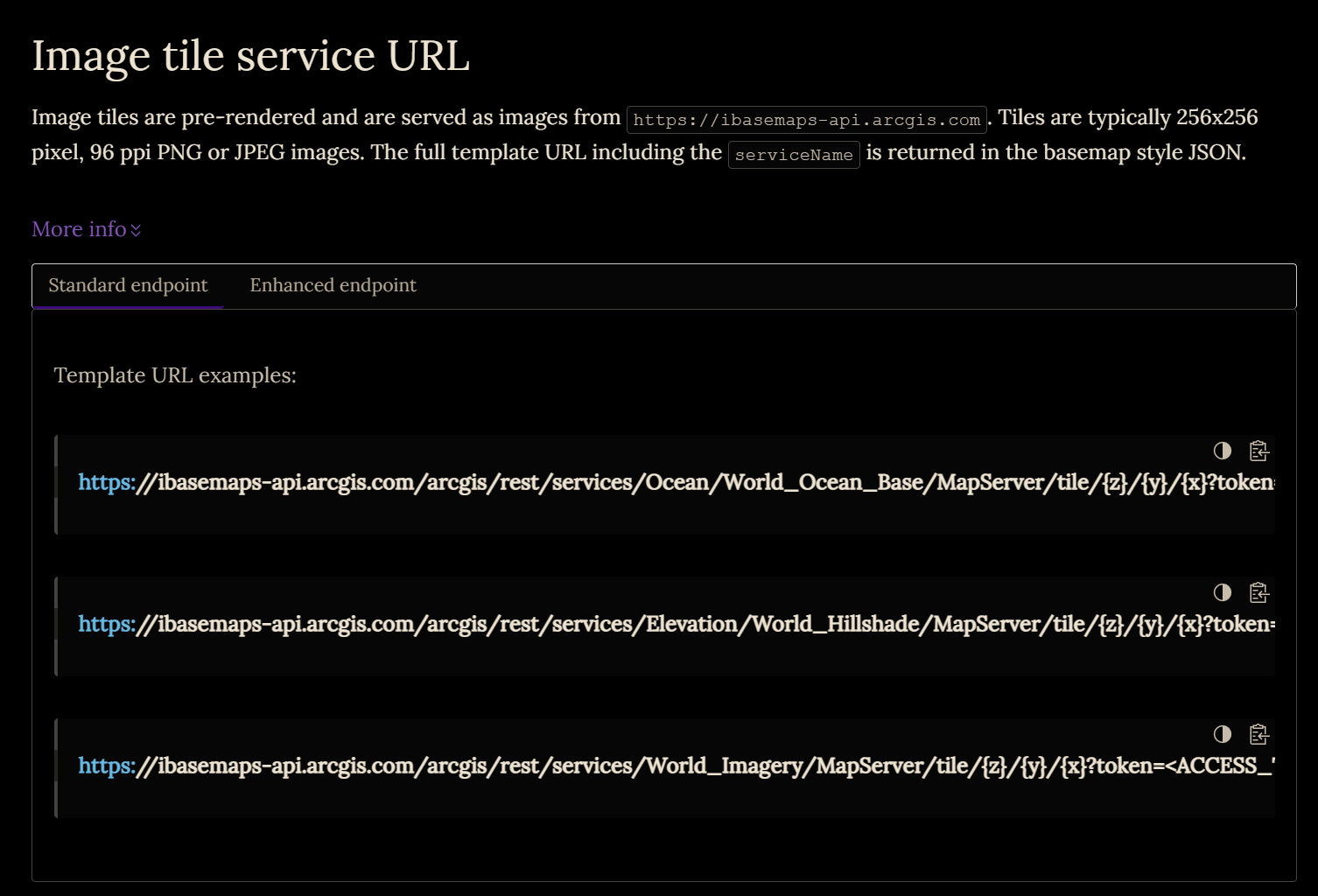 Where I can find the Image tile Service URL 's {se... - Esri Community