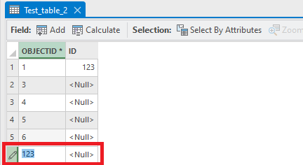 "Click to add new row" in attribute table — OBJECT... - Esri Community