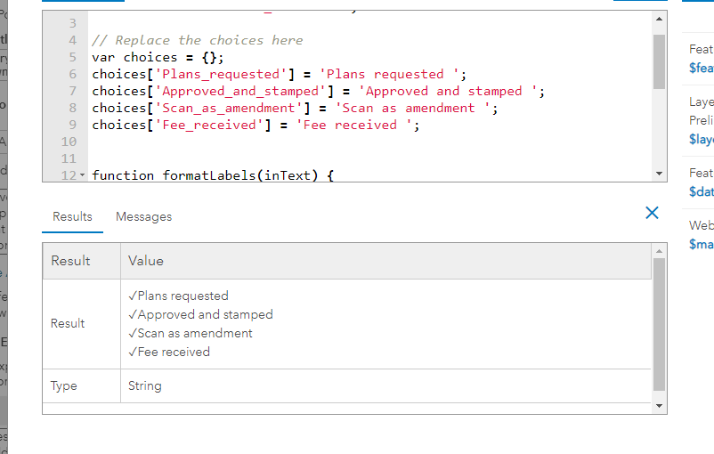 Labels for Multiple Choice Questions Using Arcade - Esri Community