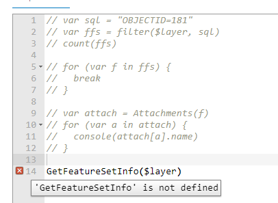 Solved: Arcade: GetFeatureSetInfo function not defined err... - Esri Community