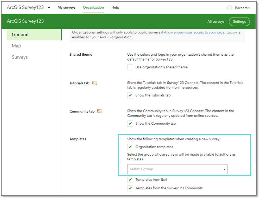 Understanding Survey123 organization templates - Esri Community