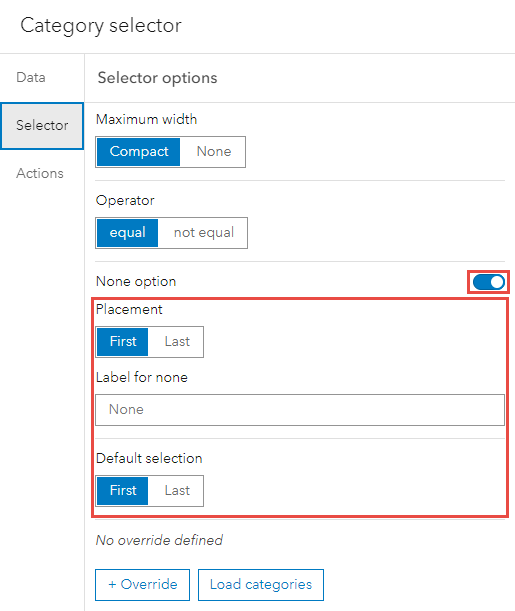 Dashboard Category Selectors - Esri Community