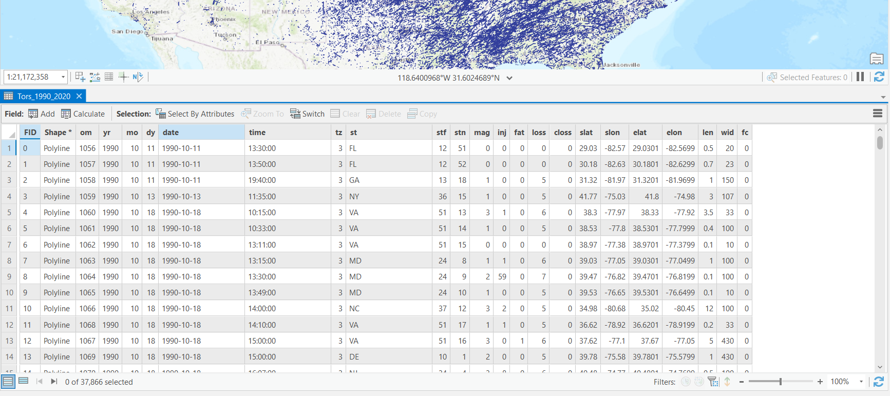 Spatial Analysis Tornado Climatology Esri Community