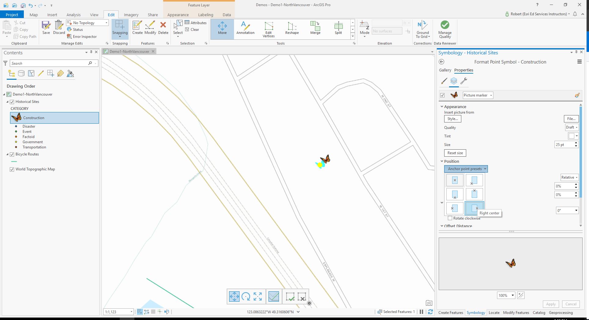 Solved: ArcPro Rotate Tool - when rotating a point... - Esri Community
