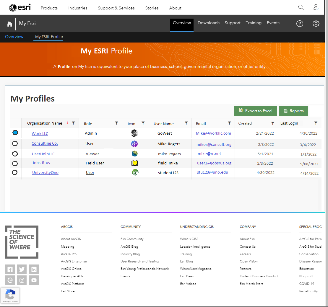 Change My ESRI to be user centric rather than org ... - Esri Community