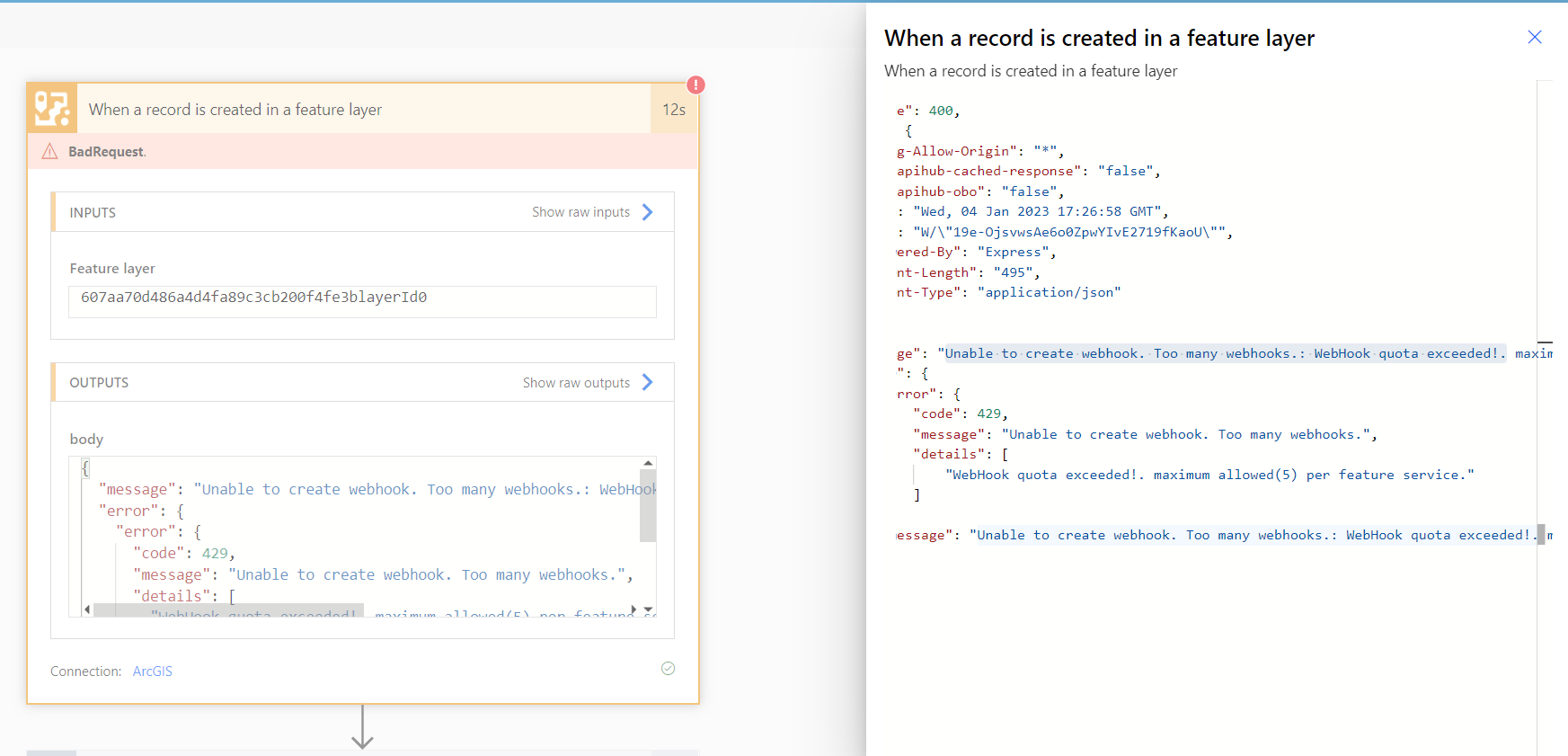 Solved: Unable to create webhook. Too many webhooks: WebHo... - Esri Community