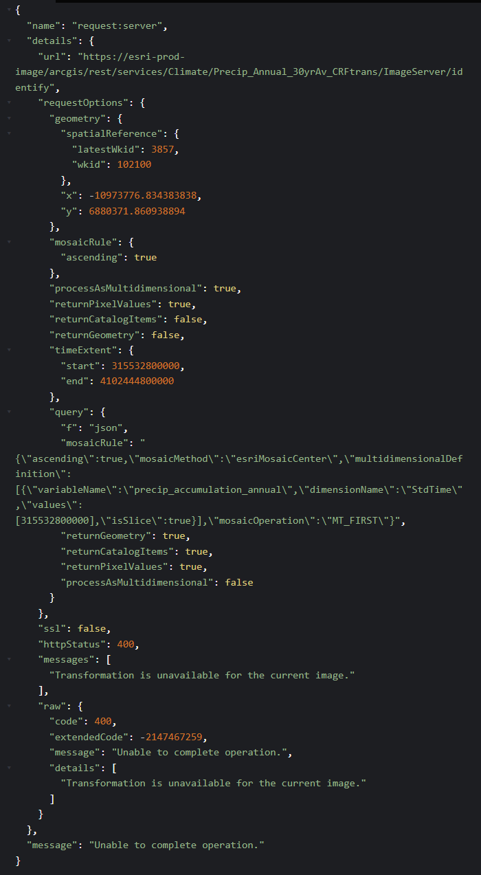 Solved: Use imageService Identify to get pixel values from... - Esri Community