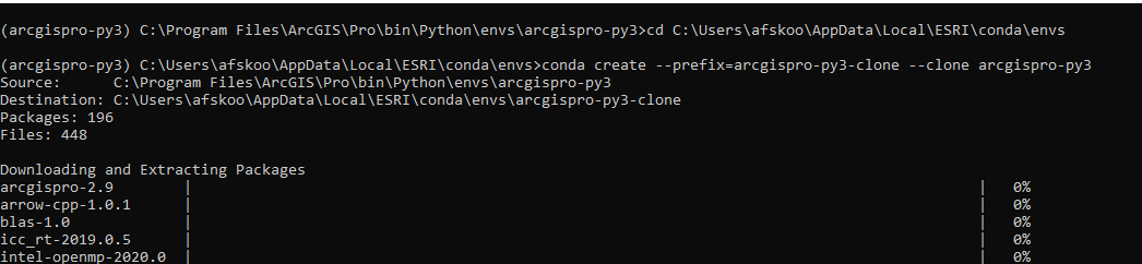Solved: Python package cloning not working - Esri Community