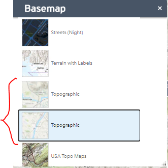 Solved: Duplicate basemap : Topographic - Esri Community