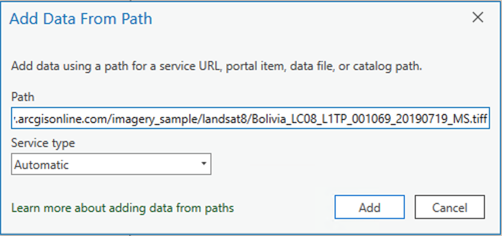 Support adding cloud optimized GeoTIFFs by URL in ... - Esri Community