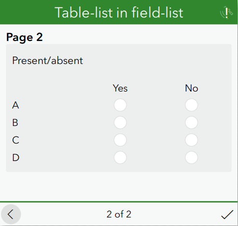 Solved: Issue with table-list inside of field-list group - Esri Community