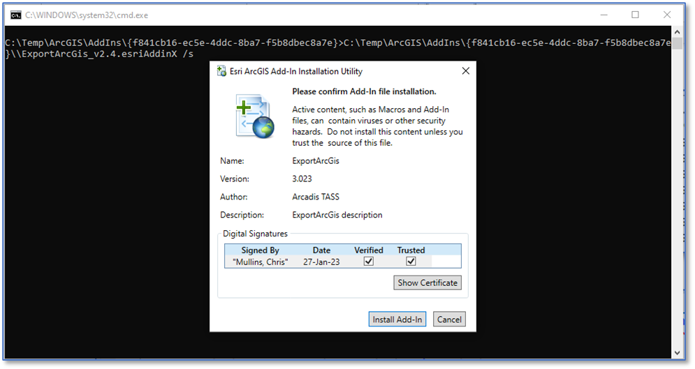 to install of ArcGIS Pro Add-In silently - Esri Community