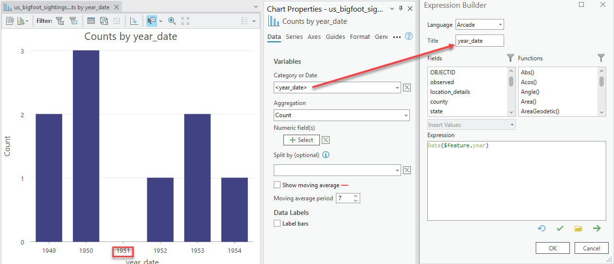 Force bar chart to show missing years within 10-ye... - Esri Community