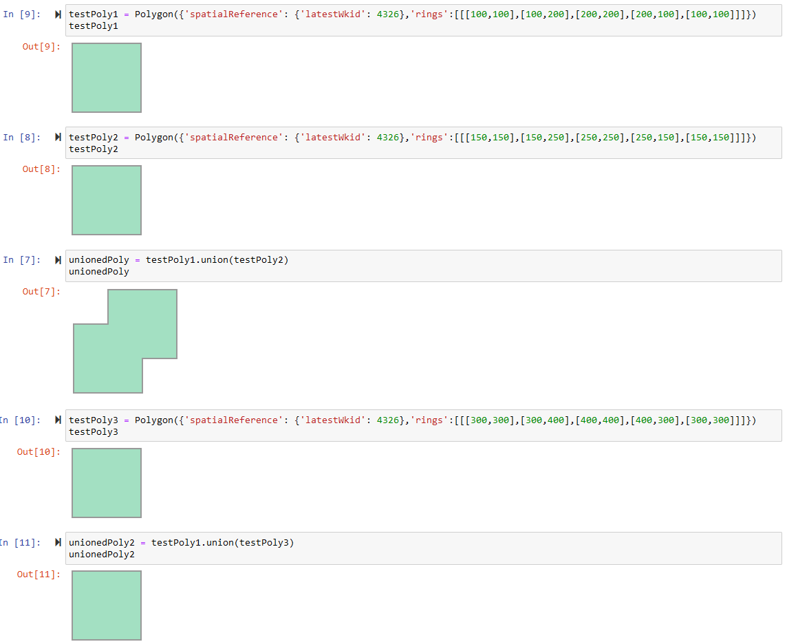 Union and multi-part polygons in ArcGIS API for Py... - Esri Community