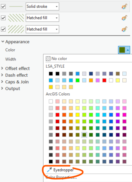 Show one row of recently used colors in ArcGIS Pro... - Esri Community