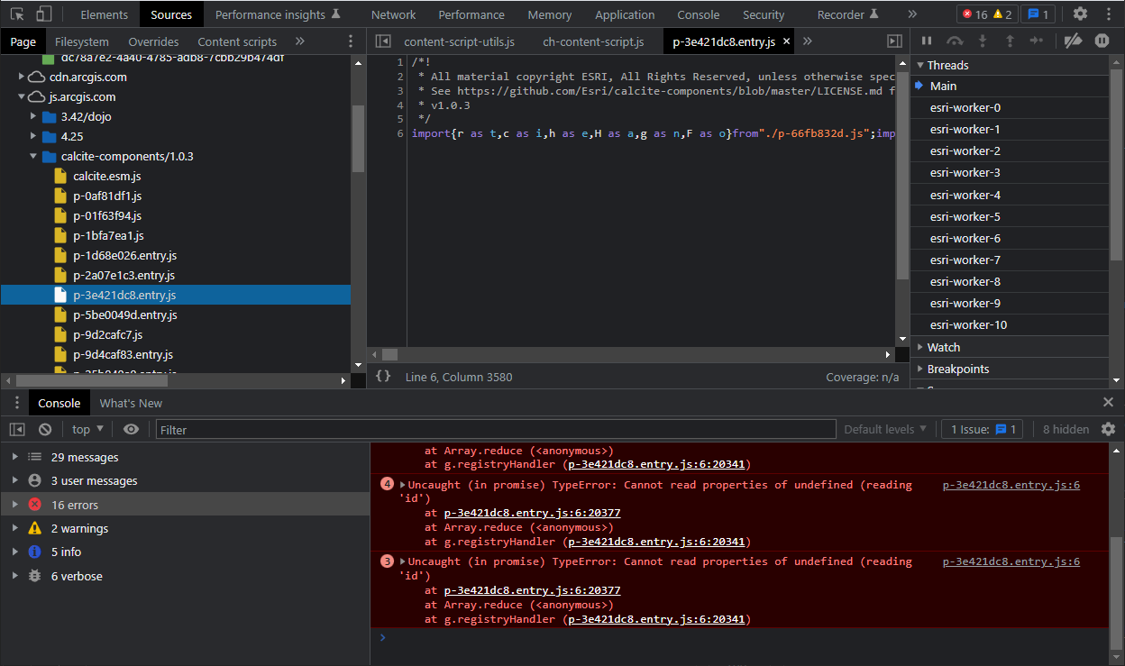 Solved: Upgrade to JS 4.25 and Calcite 1.0.3 throws Resize... - Esri ...