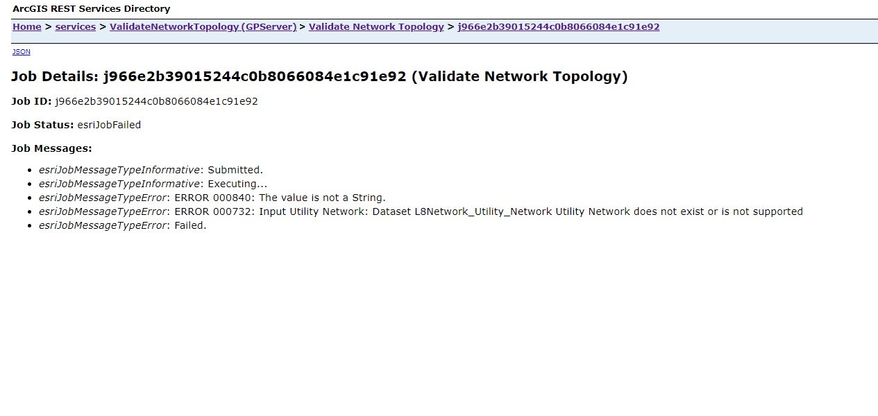 Validate Network Topology web tools - Esri Community