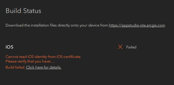 iOS Certificate Error in AppStudio Cloud Make - Esri Community