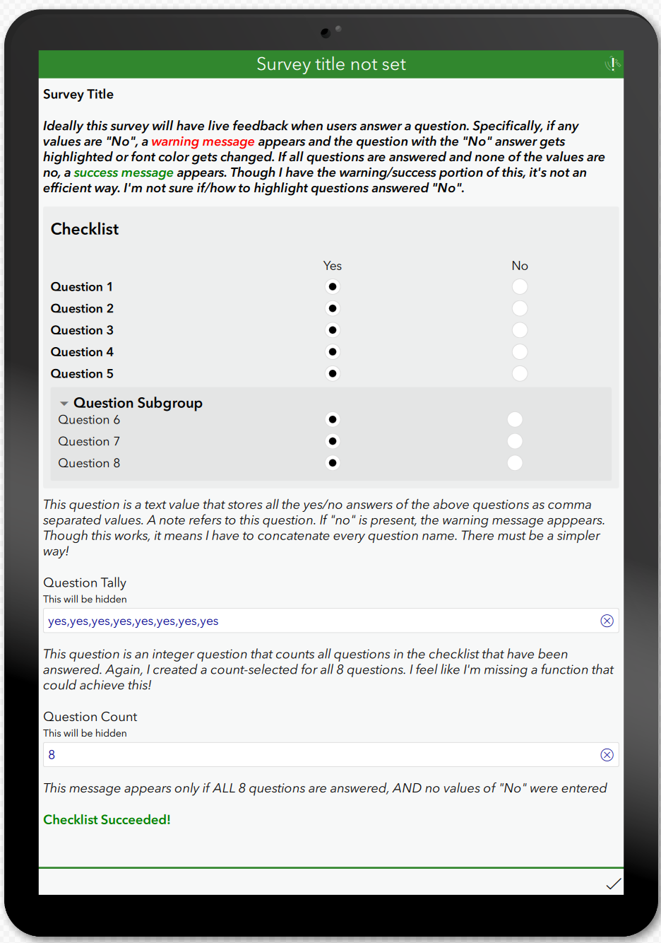 Solved: Question: Live, Built-In Survey Feedback for Users... - Esri Community