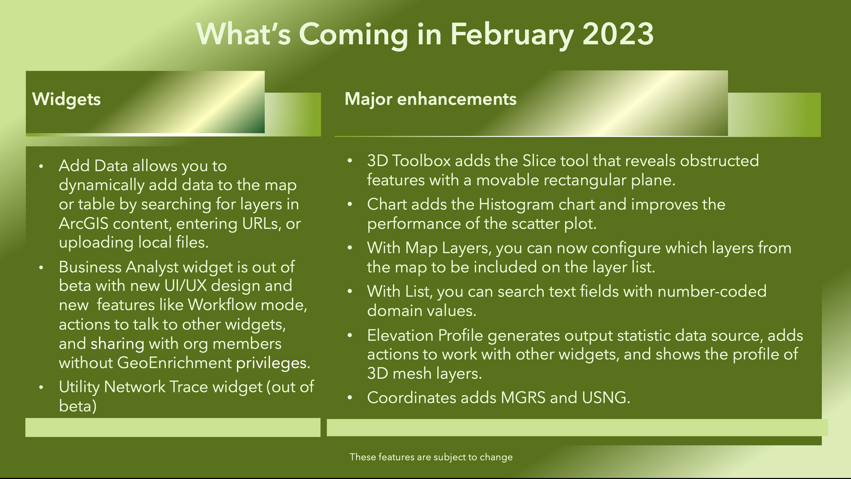 What's coming in February 2023 in ArcGIS Experience Builder